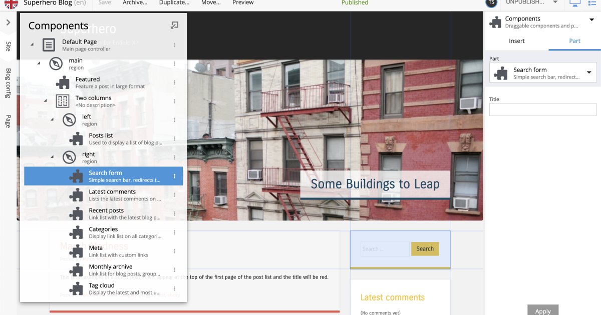 Pages and components - Enonic Developer Portal