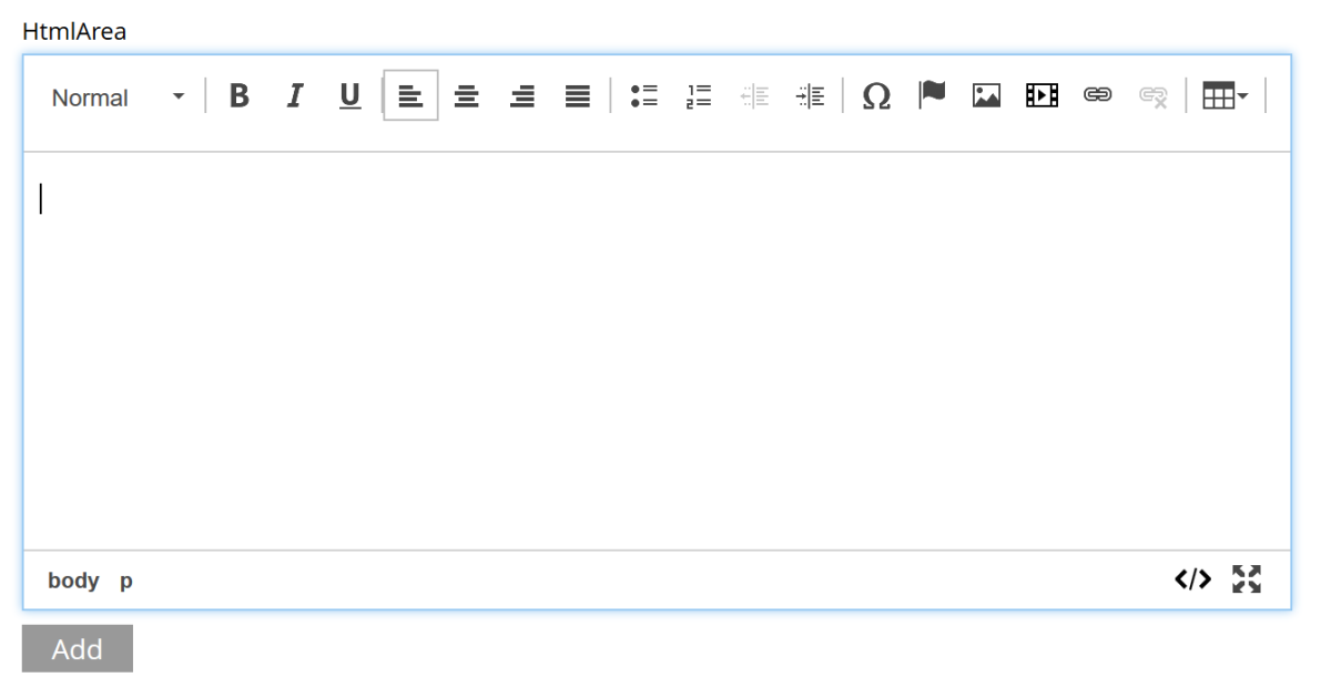 HtmlArea input type - Enonic Developer Portal